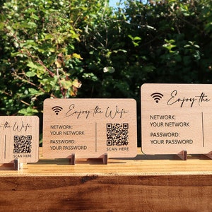 Personalised Wifi QR Code Sign, Wifi Sign for Airbnb, Home Internet ...