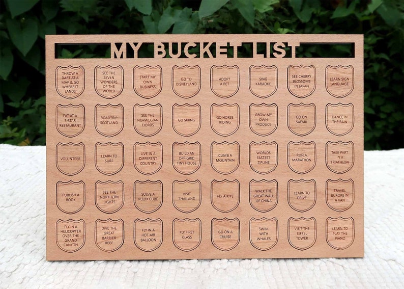 PERSONALISED BUCKET LIST Travel Tracker, Wooden Vision Board Puzzle ...