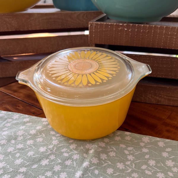 Pyrex Sunflower - Etsy