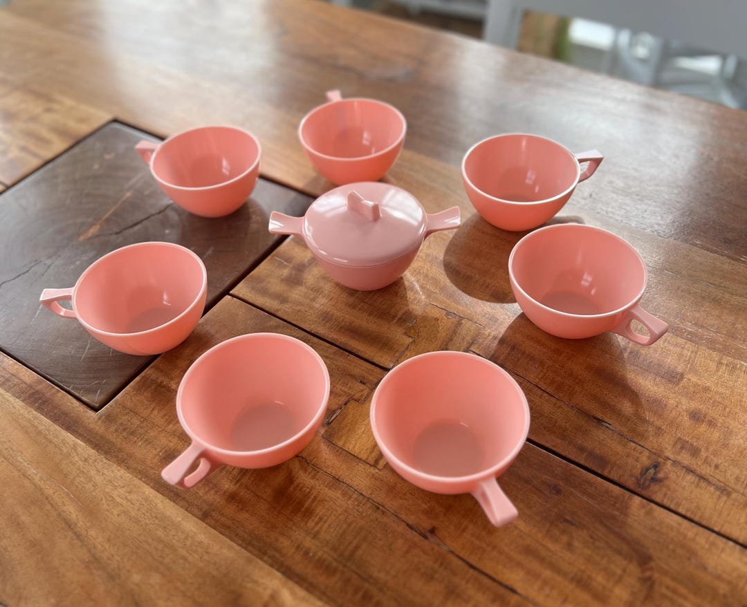 Vintage Sun Valley Melmac Tea Cups and Sugar Bowl With Lid - Etsy