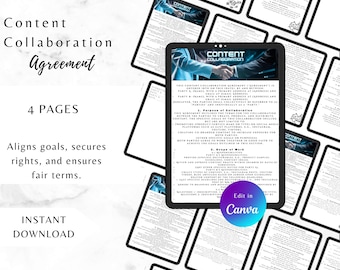 Influencer Collaboration Agreement-template, Pdf - Etsy