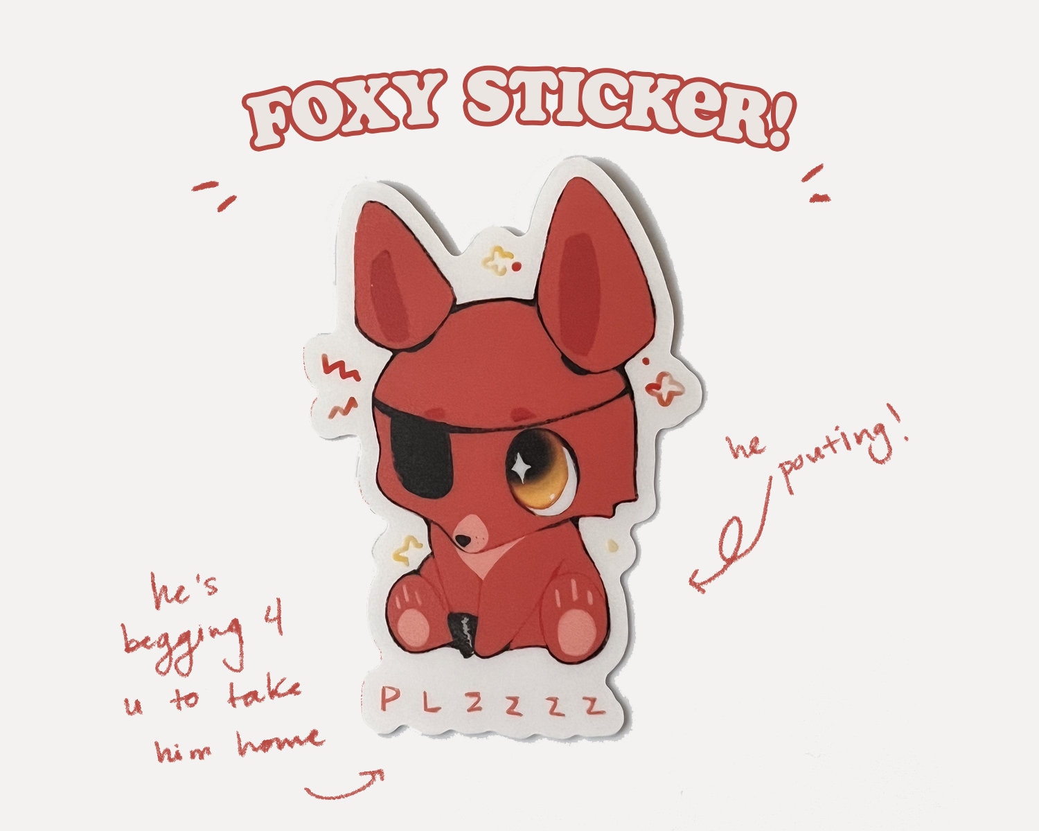 Cute Foxy Five Nights at Freddy's Please Sticker - Etsy