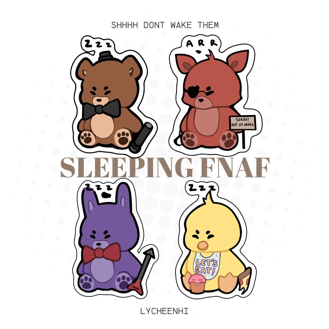 Sleeping FNAF Charm: Freddy, Chica, Bonnie, Foxy (2.5 Inch) - Etsy