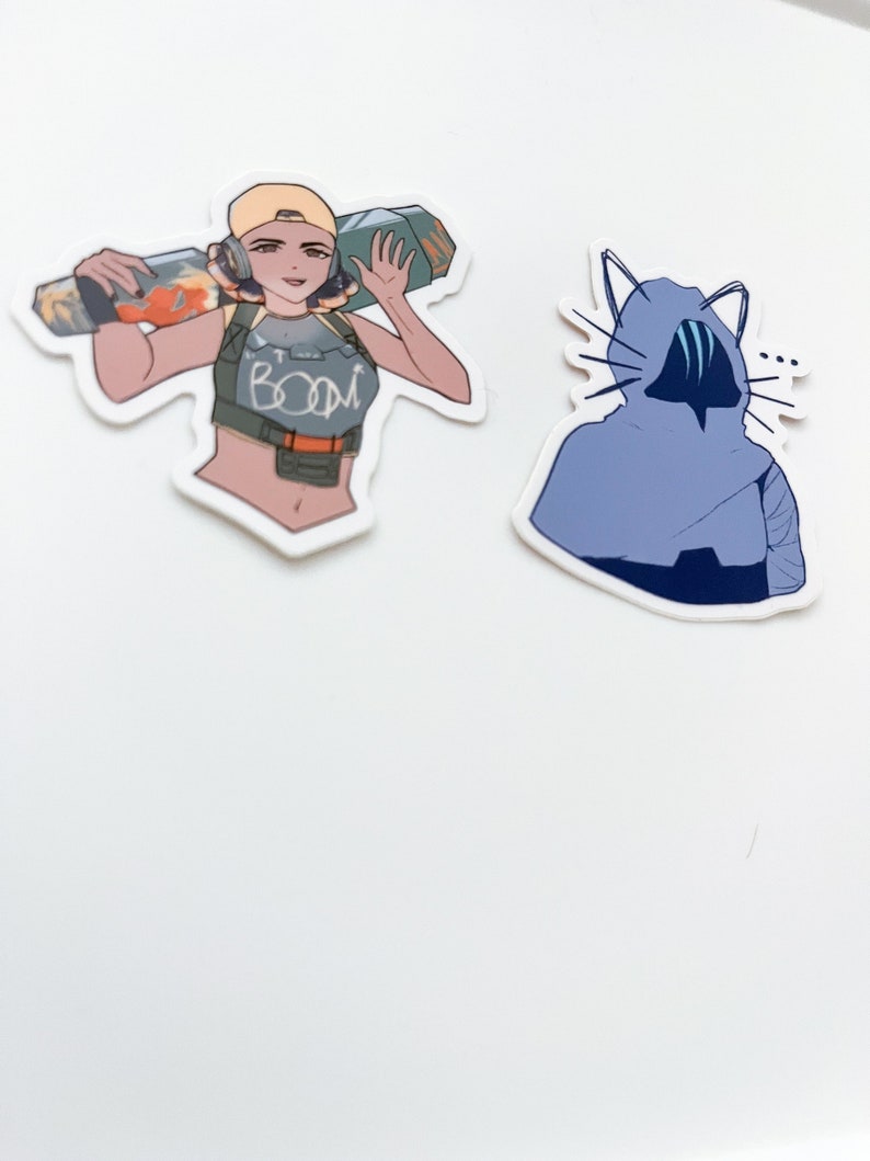 Valorant Omen Kitty Cat and Raze Vinyl Matte Stickers - Etsy