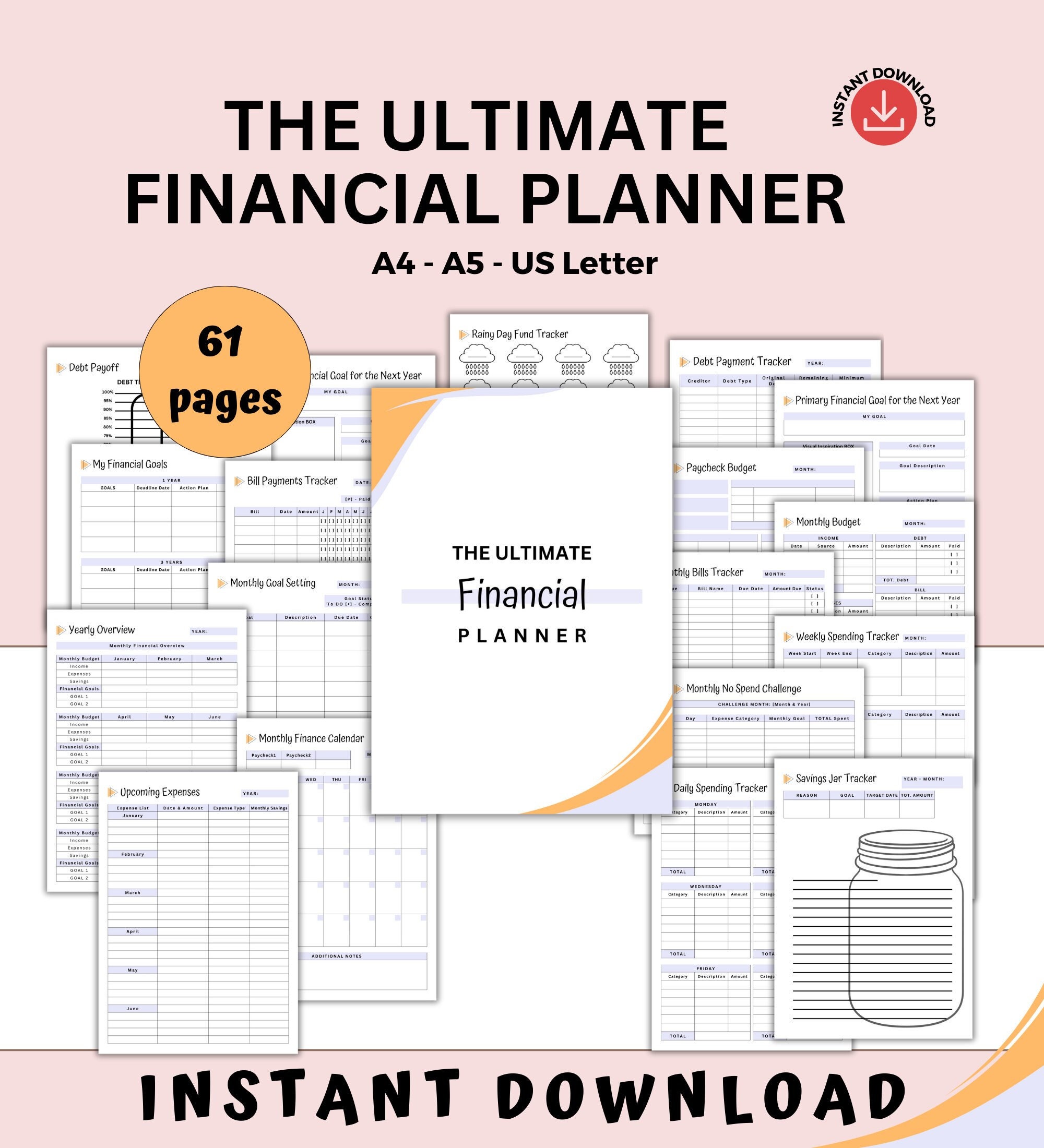 FINANCE PLANNER BUNDLE Easy Personal Finances Budget Planner Book ...