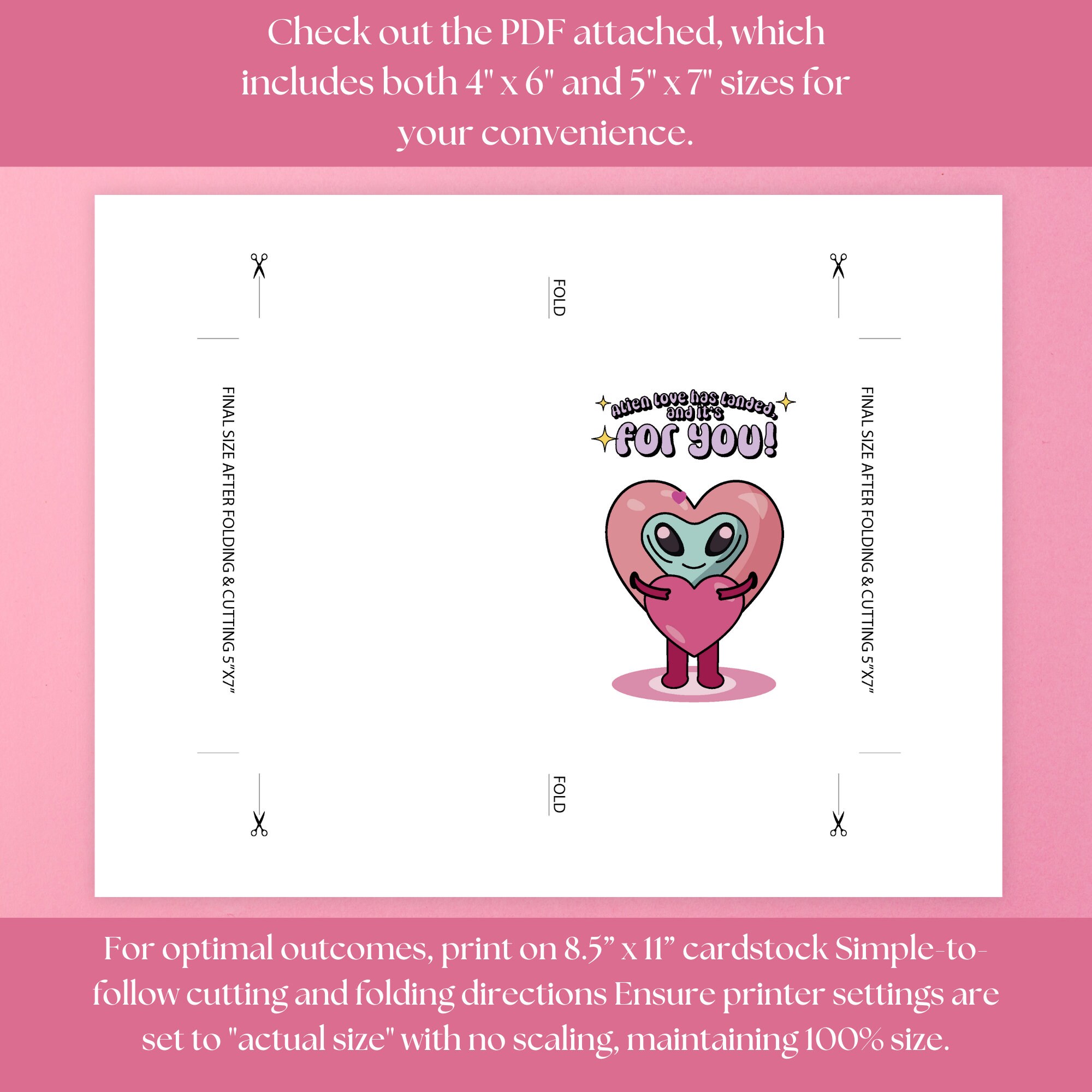 Alien Valentines Card Printable - Etsy