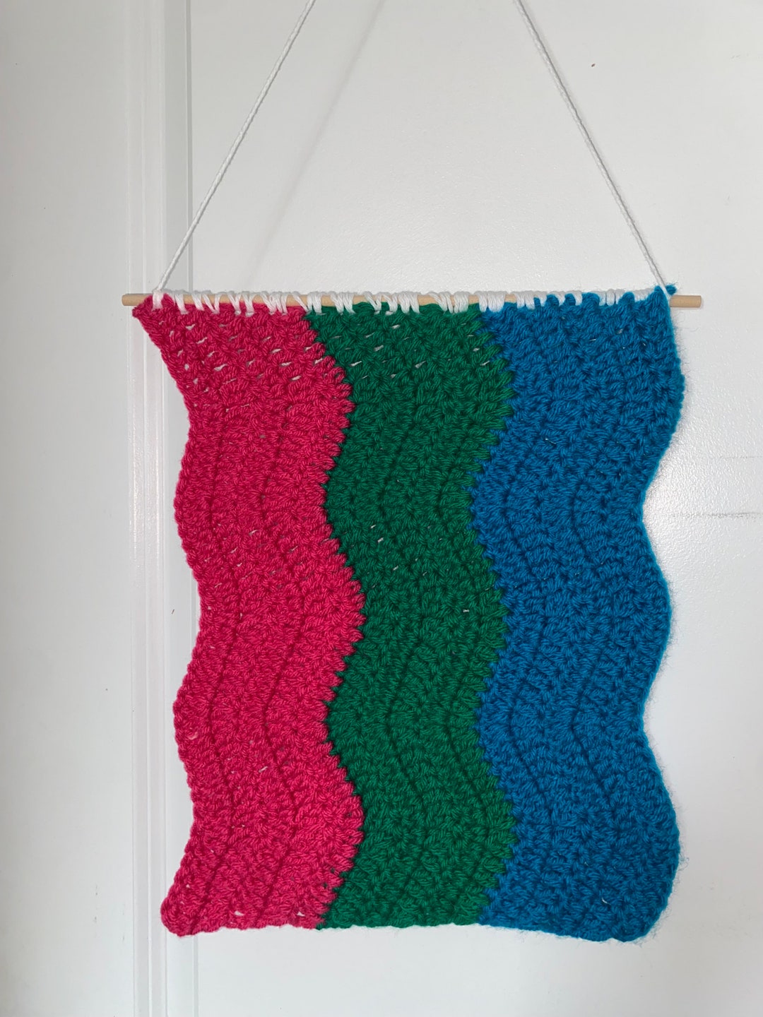 Polysexual Pride Flag Handmade Wall Hanging Crochet Trans - Etsy