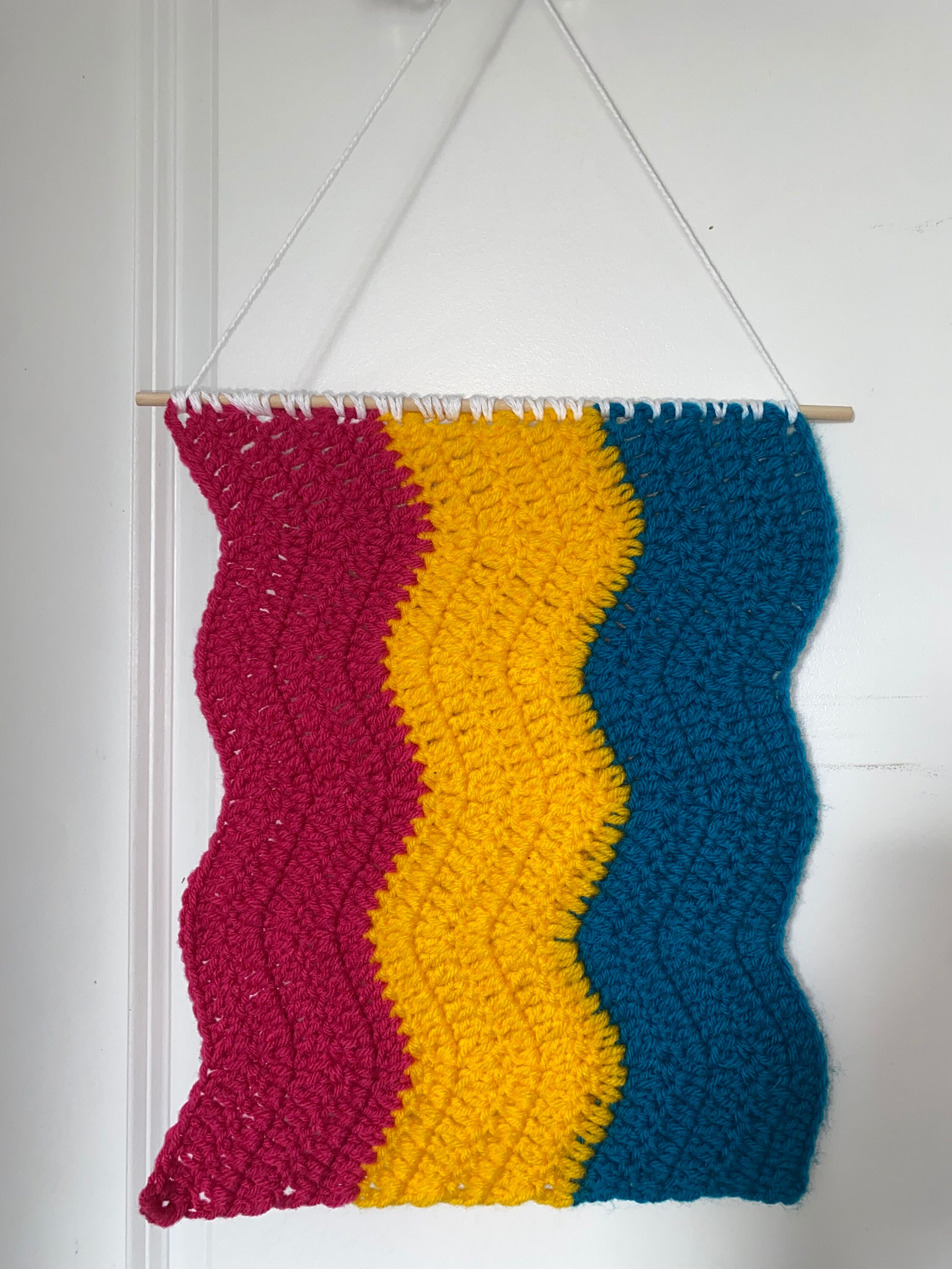 Pansexual Pride Flag Handmade Wall Hanging Crochet Lgbt Wall Art - Etsy