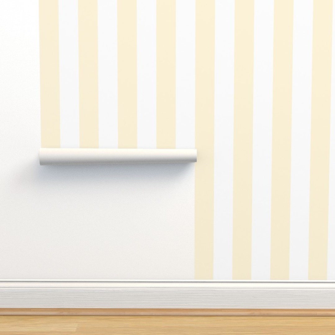 Pastel Yellow & White Striped Wallpaper Light Yellow Wallpaper Light ...