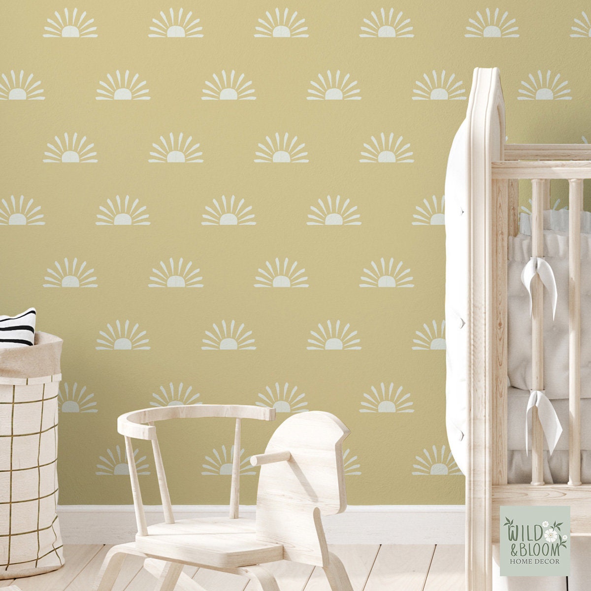 Medium Scale Yellow Sun Wallpaper Modern Minimal Wallpaper - Etsy