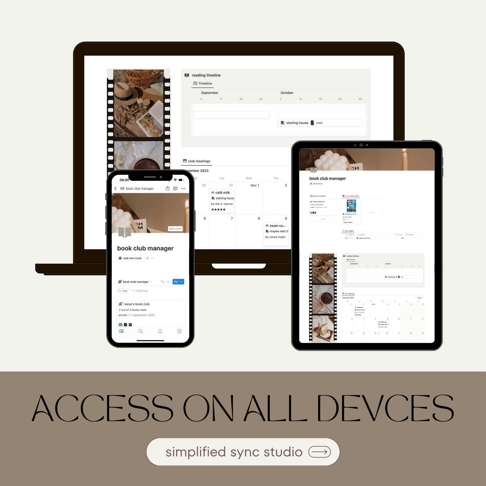 Book Club Notion Template Aesthetic Digital Book Club Planner Reading ...