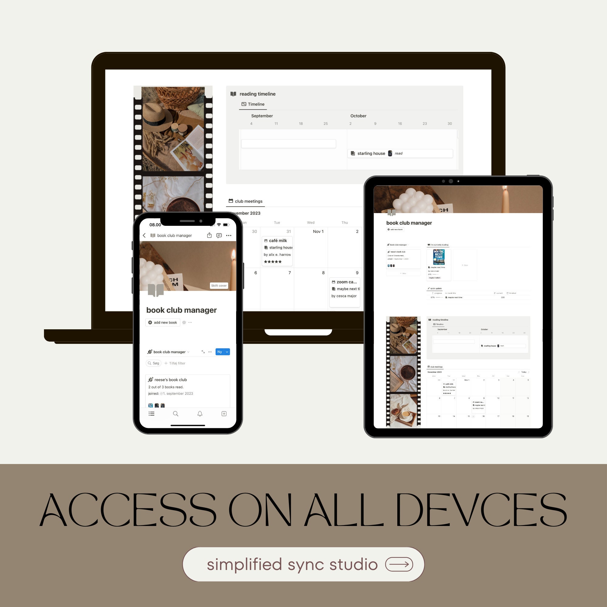 Book Club Notion Template Aesthetic Digital Book Club Planner Reading ...