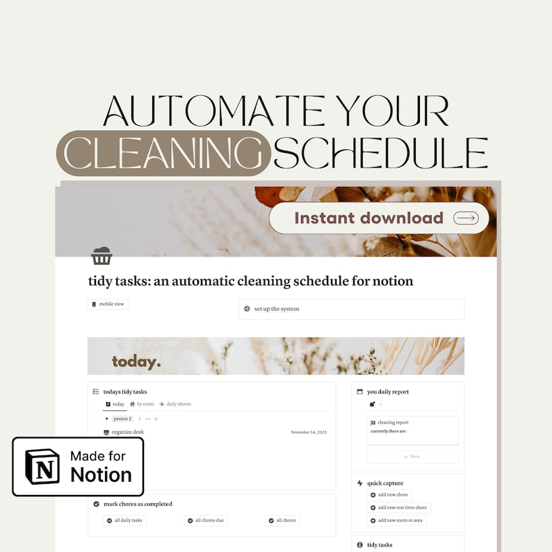 Cleaning Schedule Template Cleaning Checklist Template Notion Cleaning ...