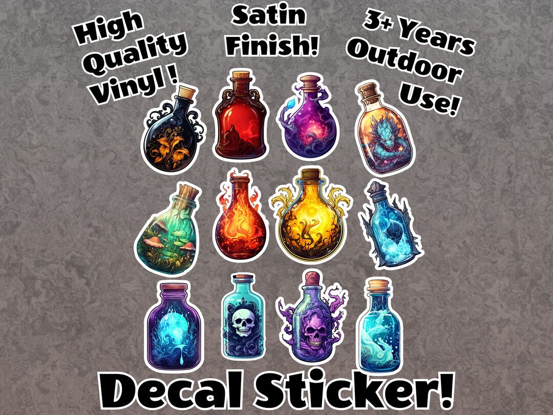 Magic Potions 12 Sticker Vinyl Decal Sticker Sheet - Etsy
