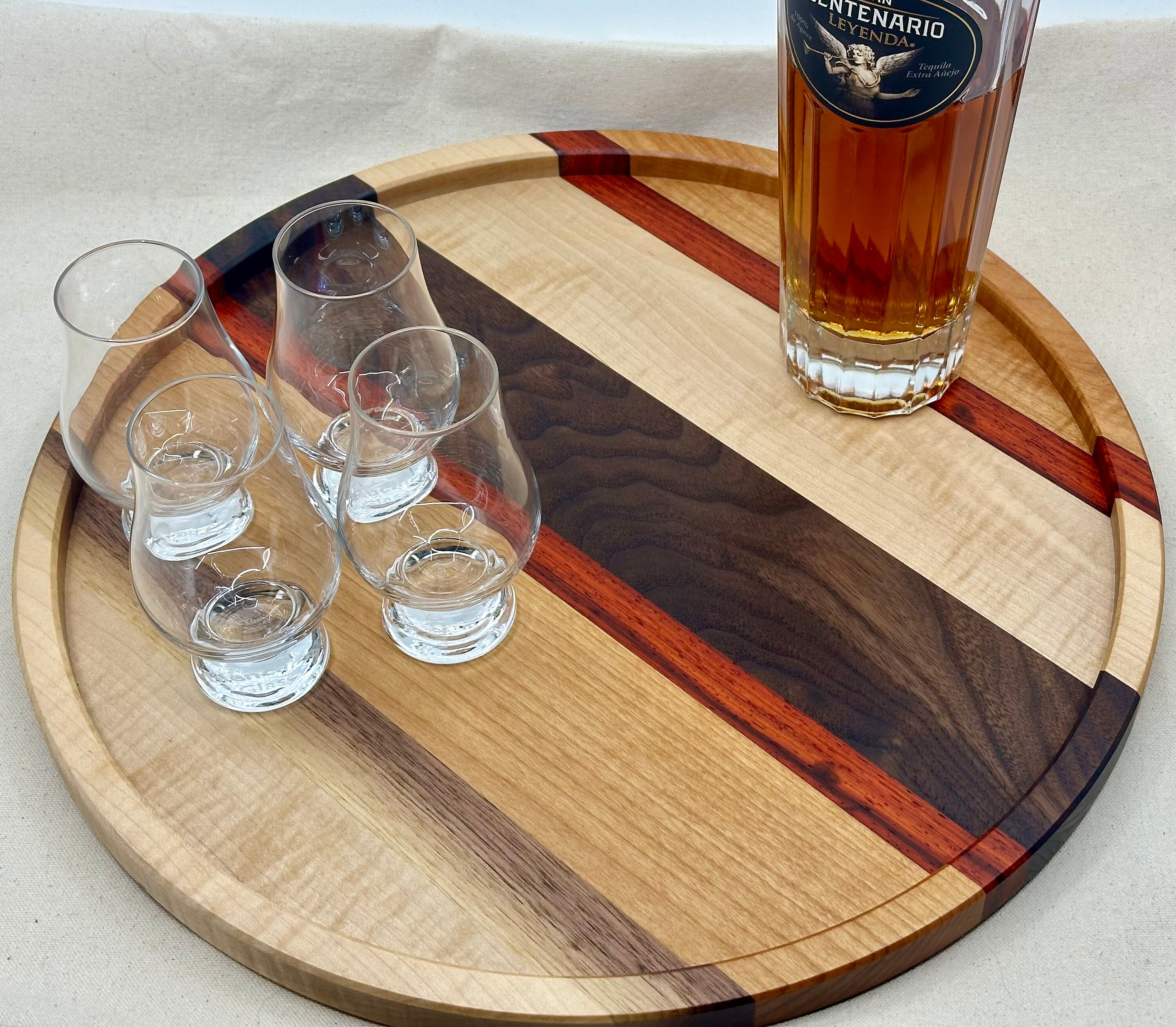 Large Round Wood Tray / Circle Coffee Table / Ottoman Tray ...