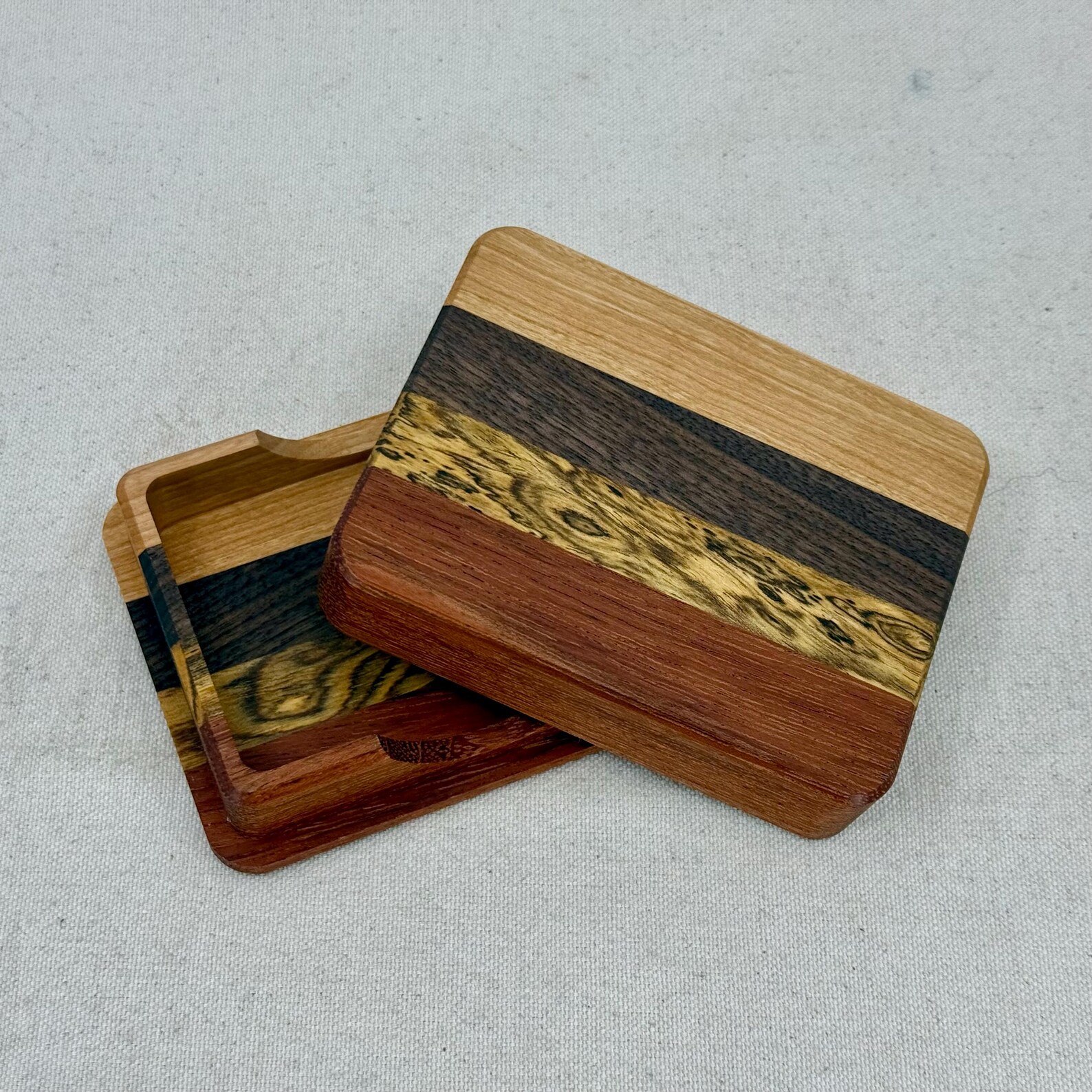 Playing Card Box - Bubinga, Bocote, Black Walnut and Cherry - Etsy