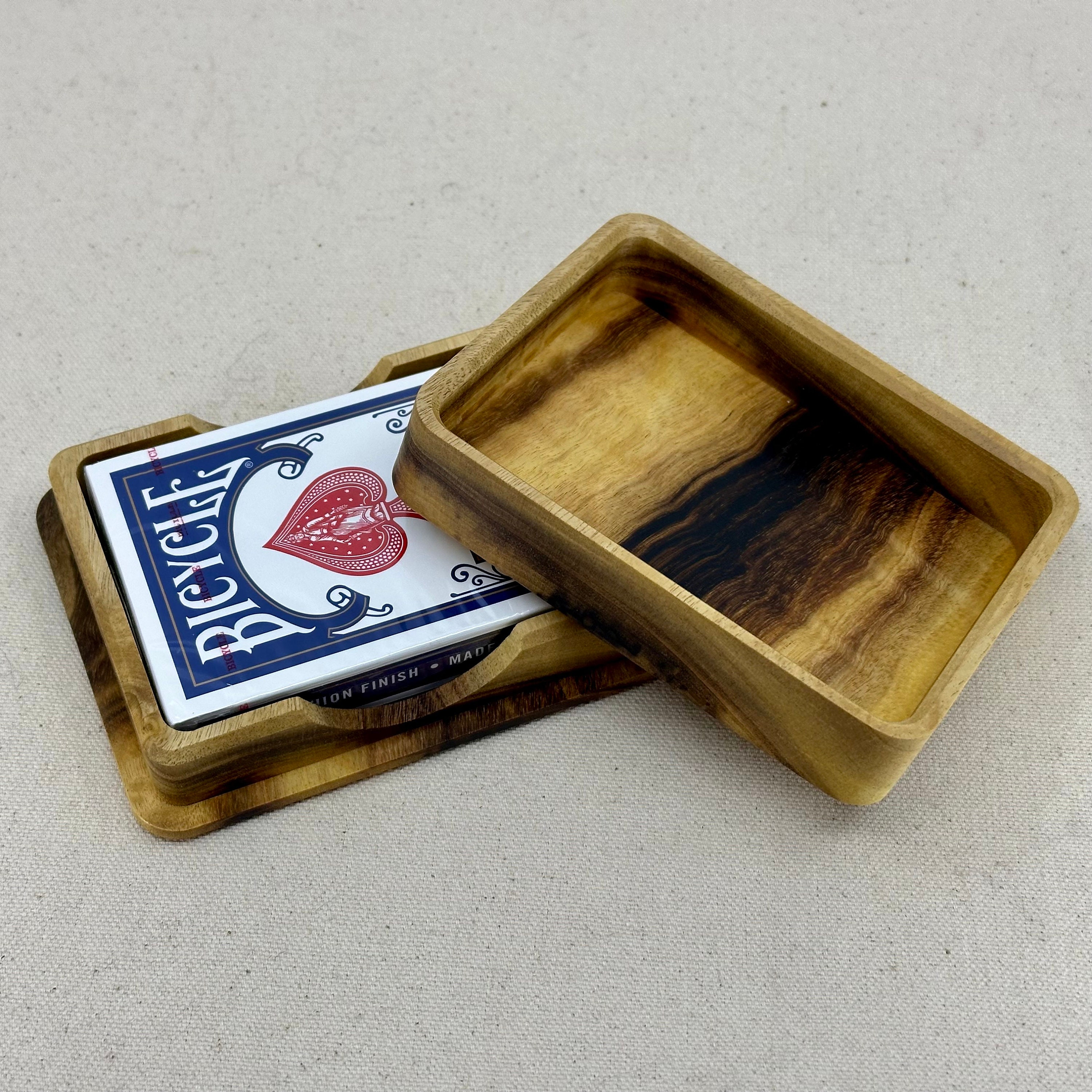 Personalizable Wooden Playing Card Box - Etsy