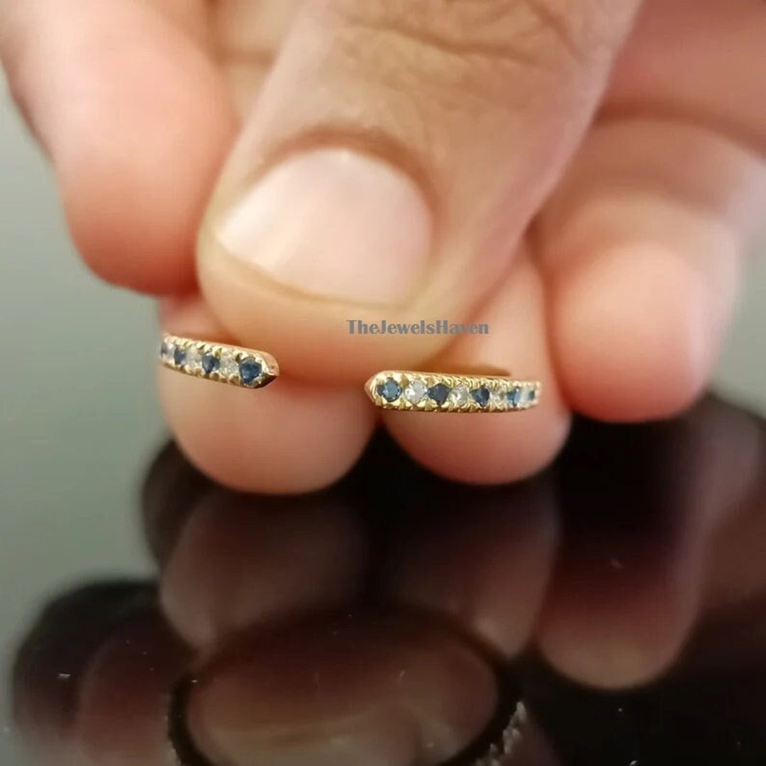 Open Pave Wedding Matching Stacking Band for Women Spacer Sapphire ...