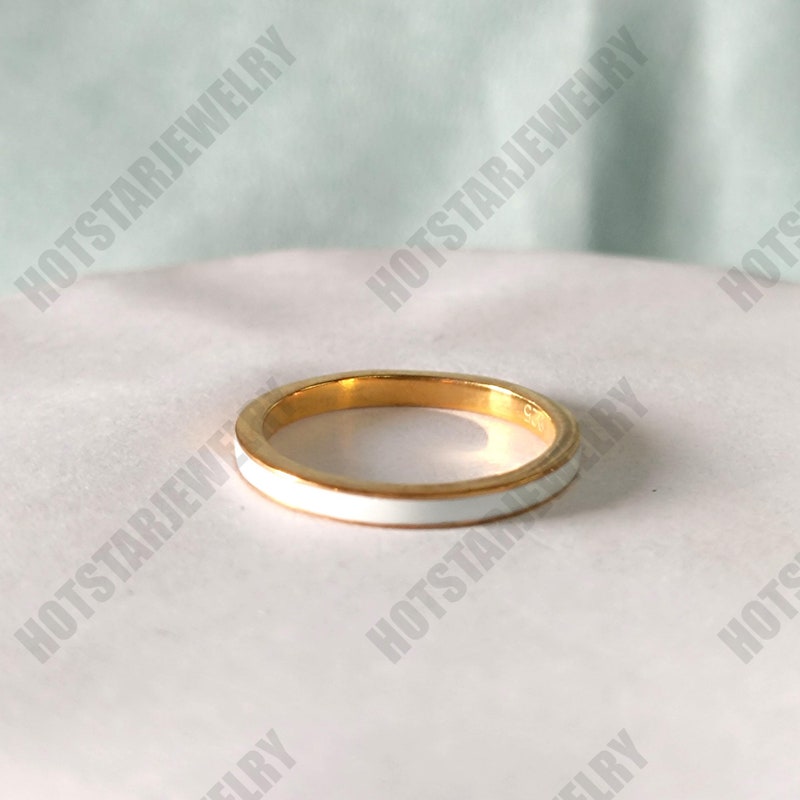 Enamel Band Ring - Etsy