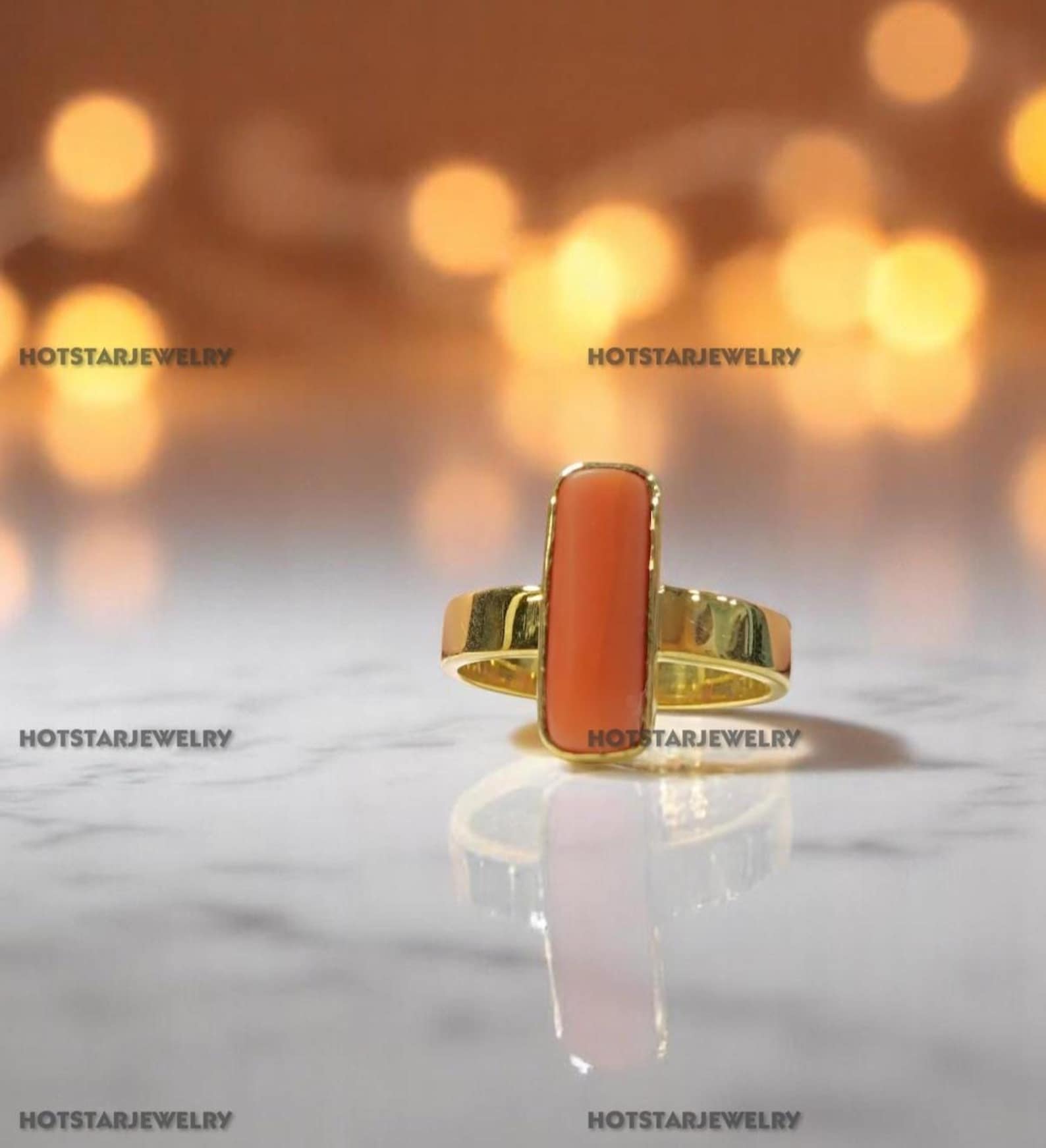 Sterling Silver Men's Ring, Red Munga, 14k Yellow Gold Plated - Etsy