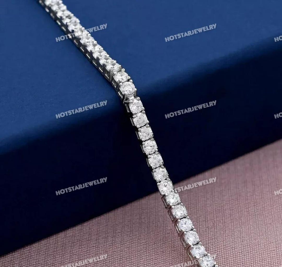 3MM Moissanite Tennis Bracelets, 925 Sterling Silver Tennis Bracelet ...