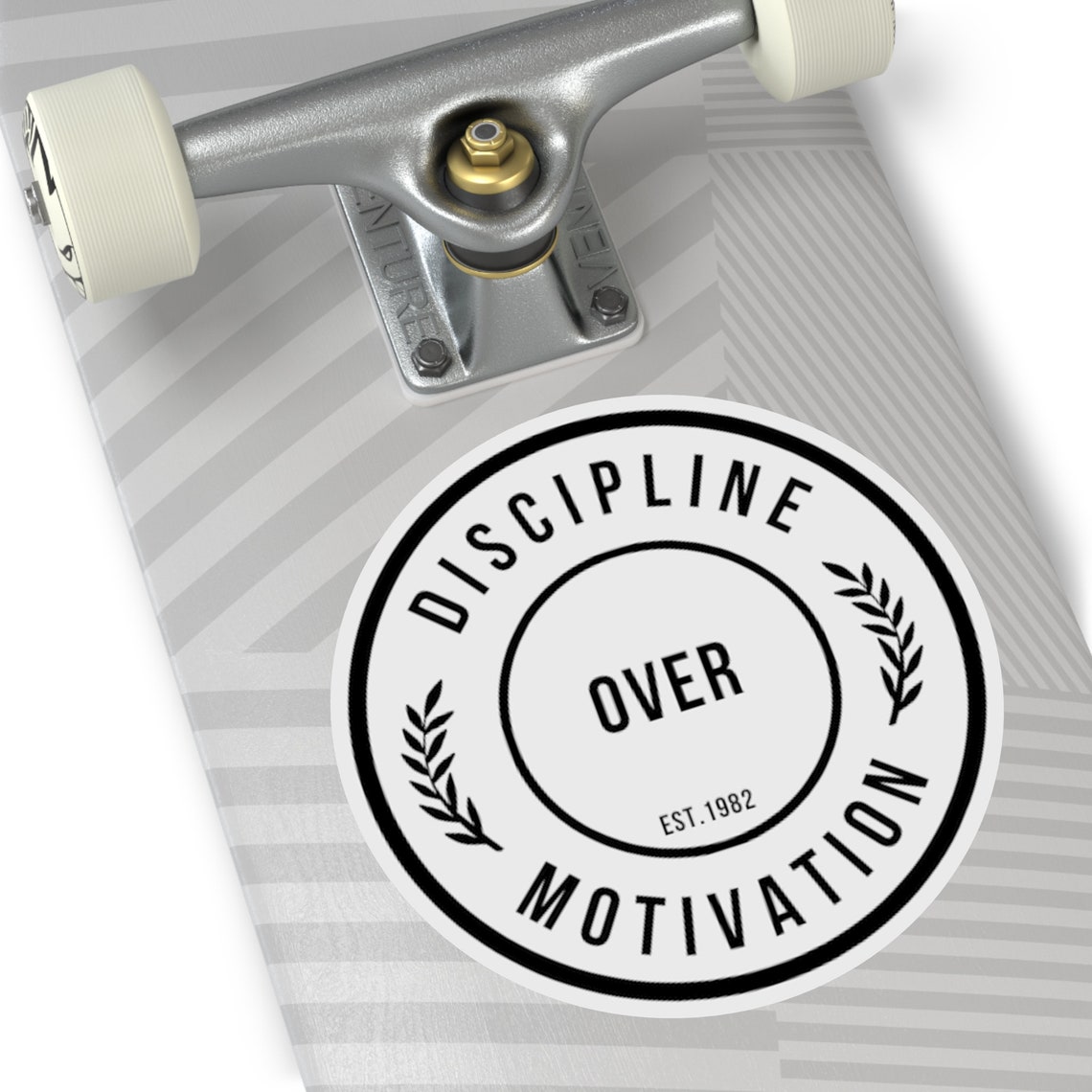 Discipline Over Motivation Black Letter Round Stickers, Indooroutdoor ...