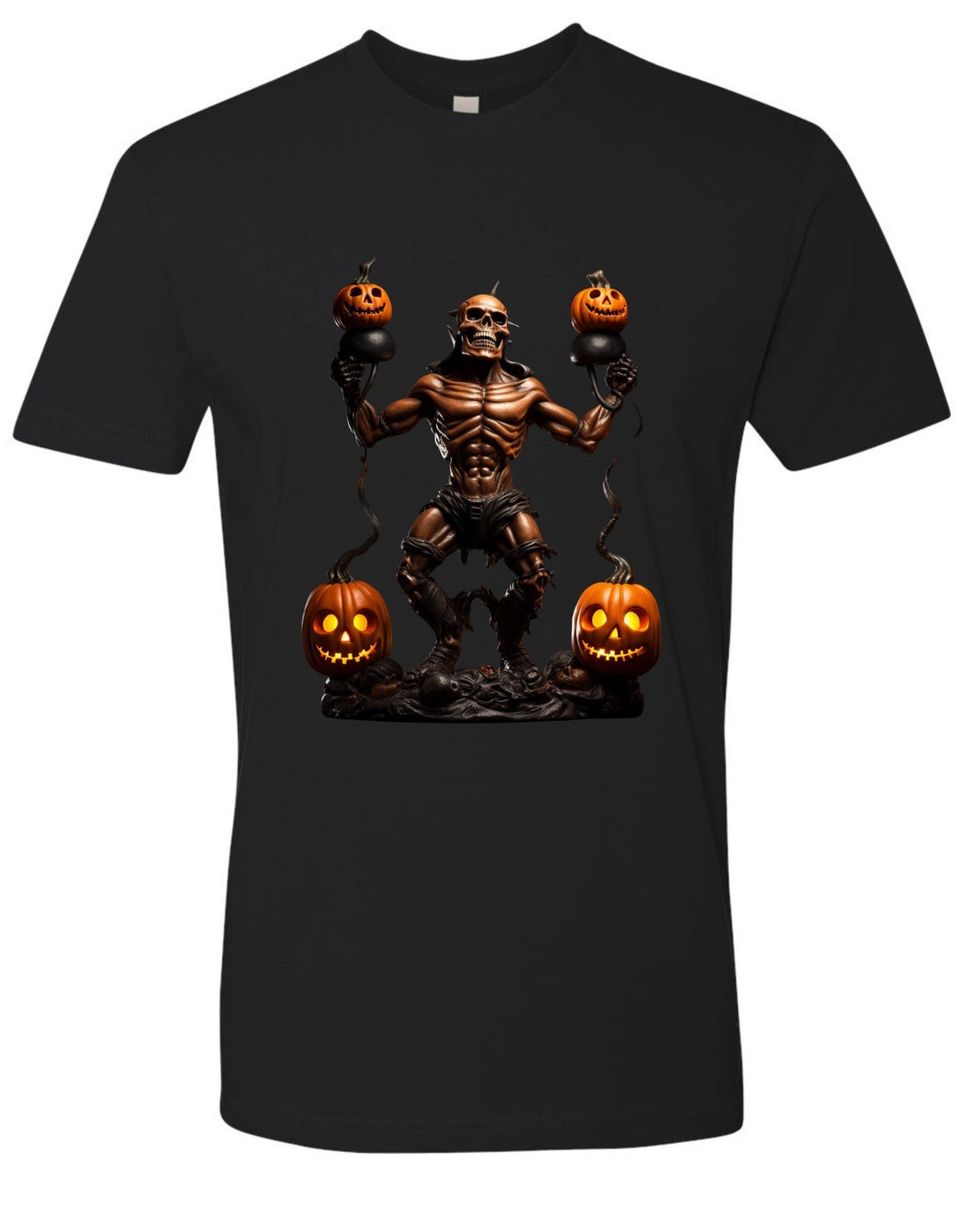 Men's Halloween Shredded Skeleton Muscle Flex T-shirt Spine Chilling ...