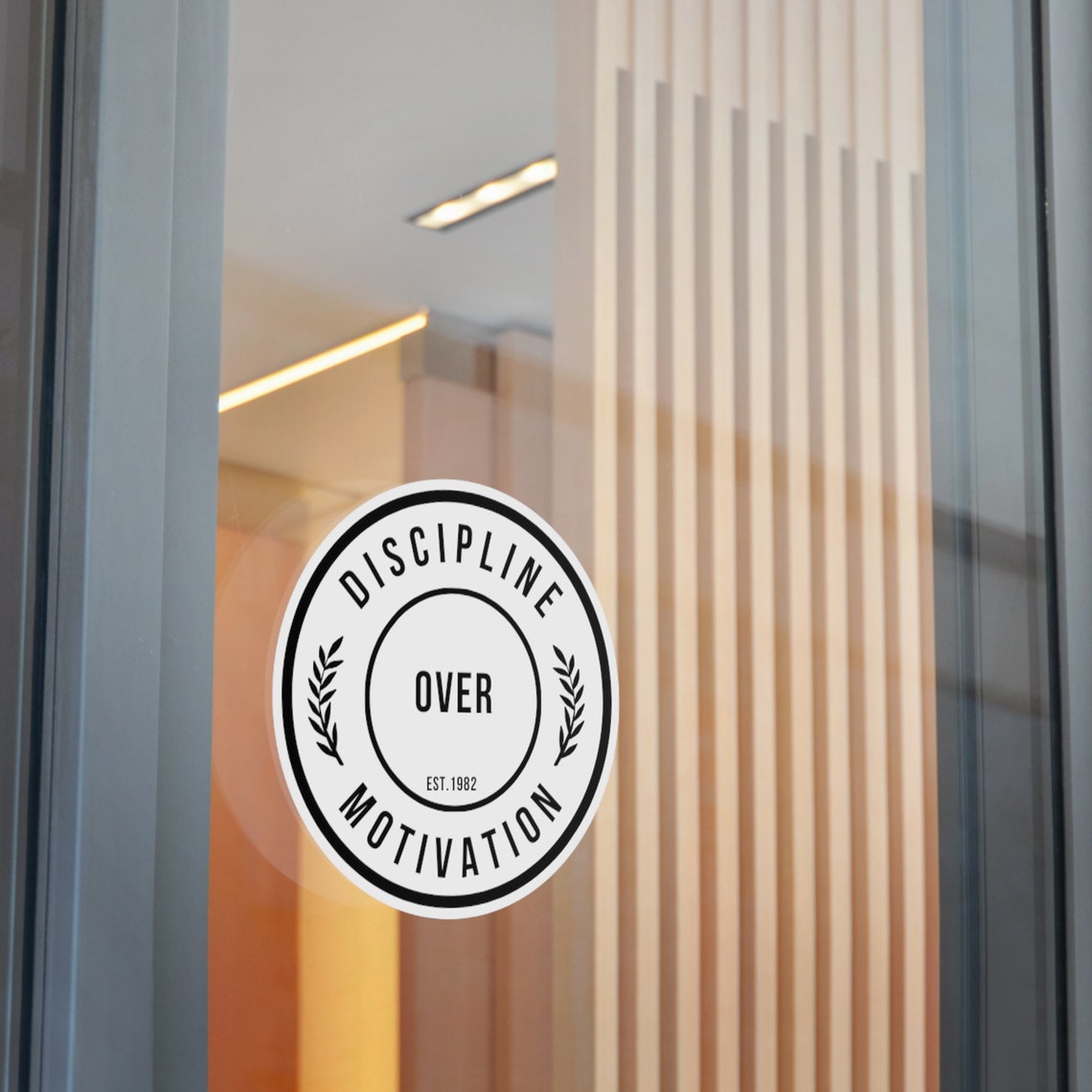 Discipline Over Motivation Black Letter Round Stickers, Indooroutdoor ...