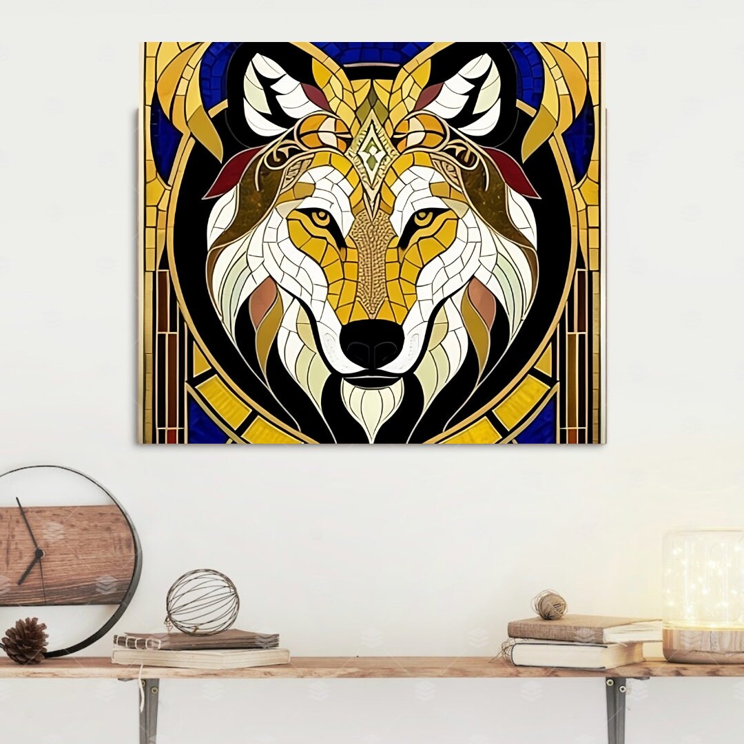 Mosaic Wolf in Art Nouveau Style 2 - Etsy
