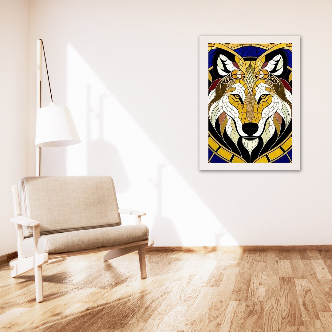 Mosaic Wolf in Art Nouveau Style 2 - Etsy