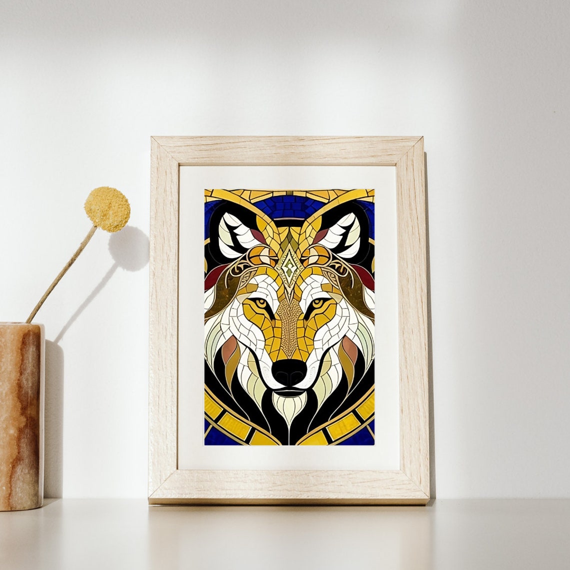 Mosaic Wolf in Art Nouveau Style 2 - Etsy