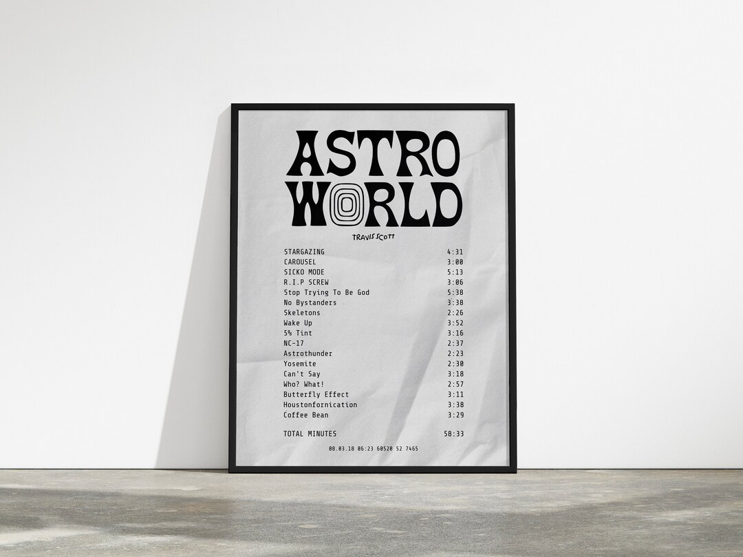 Travis Scott Astro World Poster Music Wall Art Print Unique - Etsy