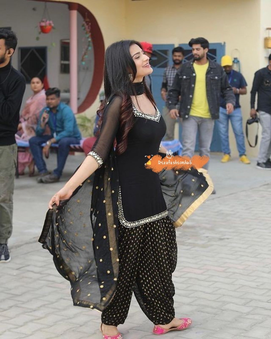 Punjabi Patiala Black Salwar Kameez Dupatta for Womens and Girls Made to Measure Dress Patiala ...