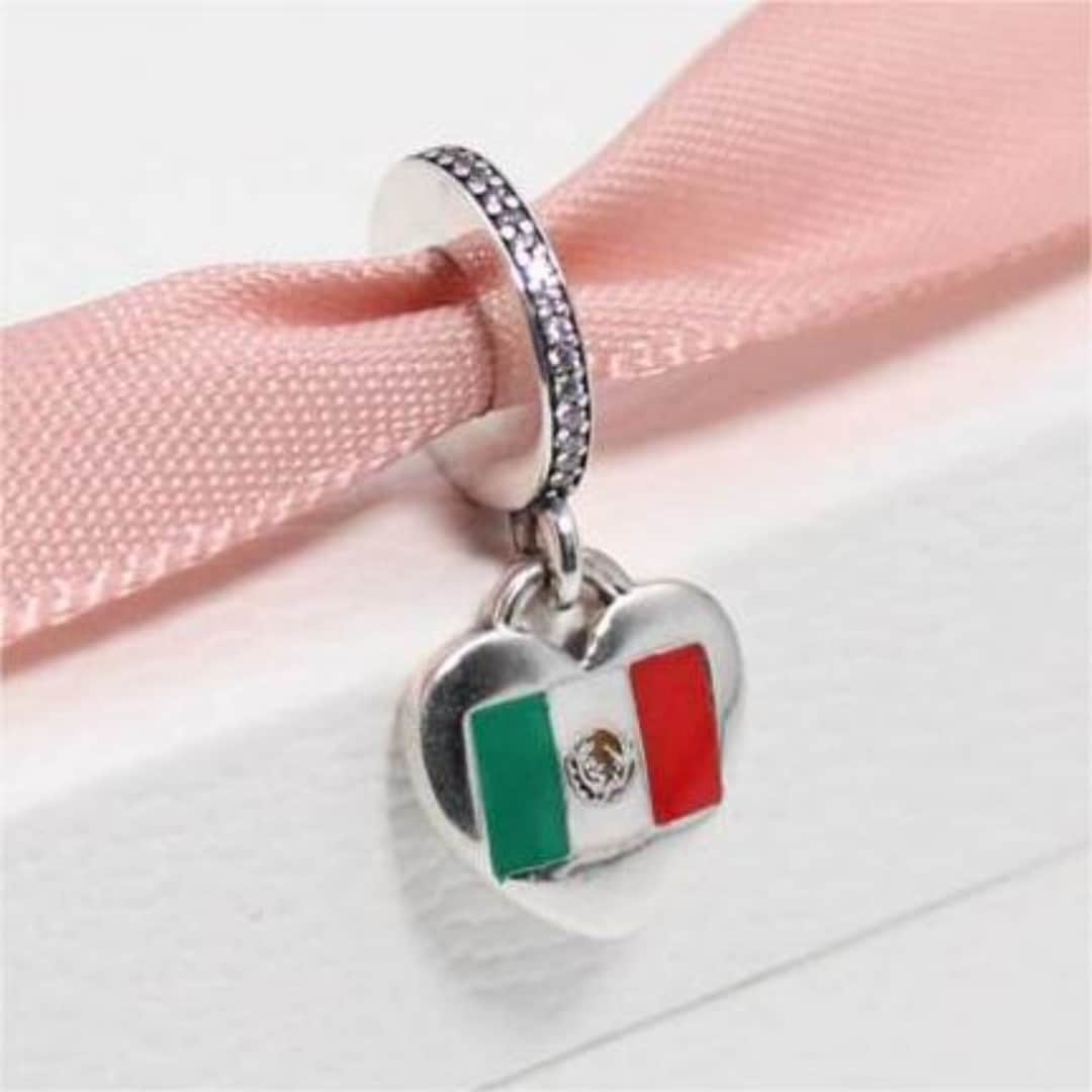 Pandora I Love the Mexican Flag Charm, Heart Pendant, 100% 925 Sterling ...