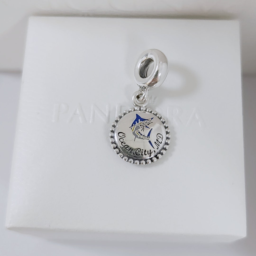 Pandora Orange Beach Dangle Charm Jumping Blue Dolphin Travel Pendant ...