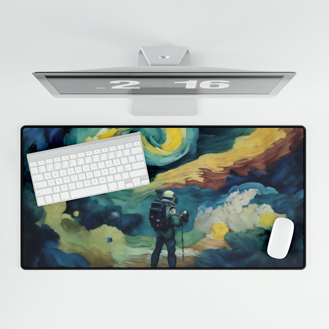 Abstract Space Desk Mat for Space Lover Desk Accessory for Sci Fi Fan ...