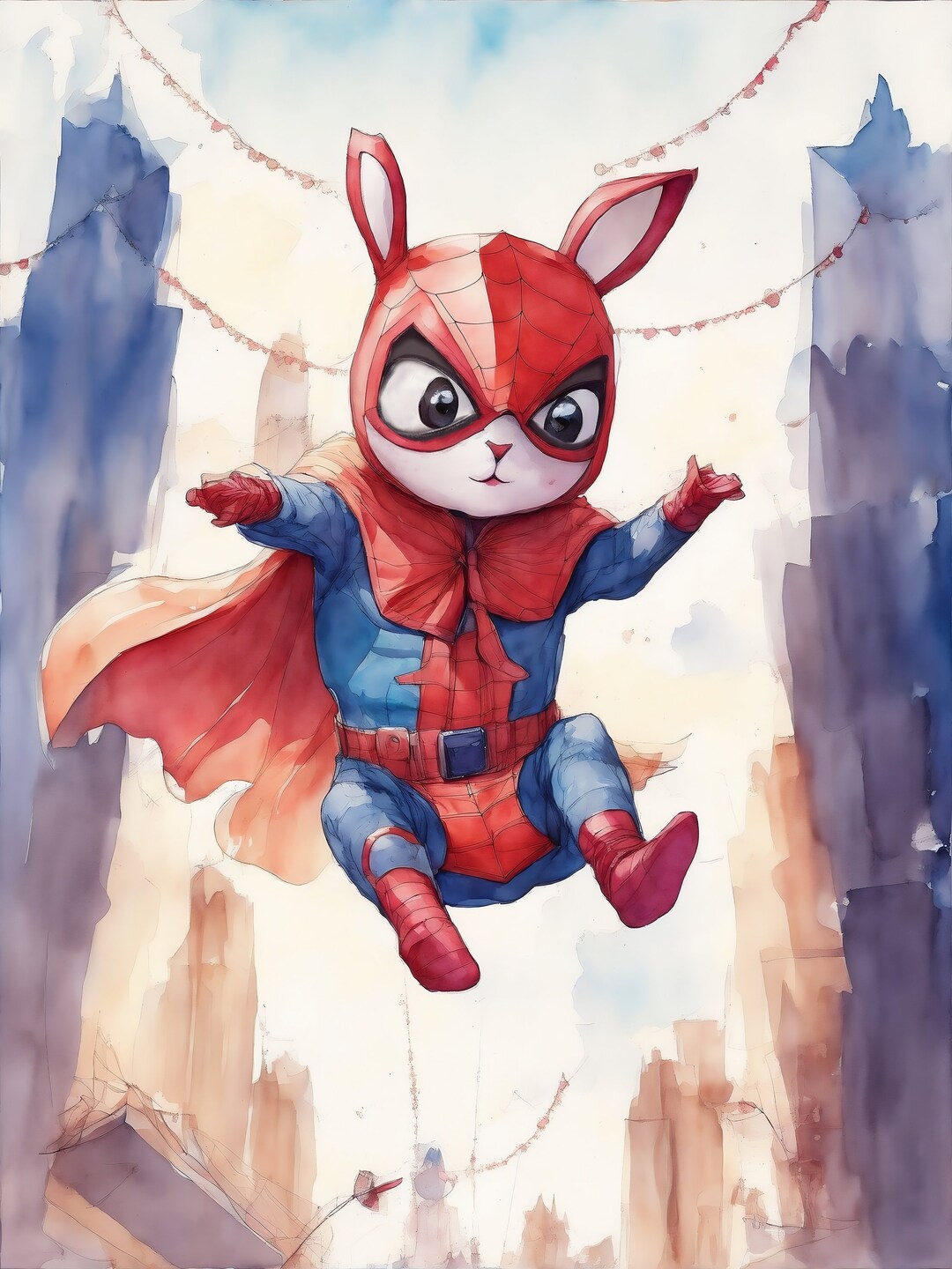 Spider-Bunny Digital Print Download Spider-Man-Kaninchen - Etsy.de