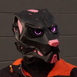 Cyber Bear Mask- Custom Colors and Lights, Evo Bear, LED Eyes, Moving ...