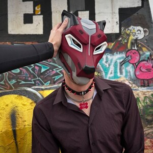 Cyber Wolf Mask Custom Colors and Lights, Futuristic Wolf Mask, Cyber ...