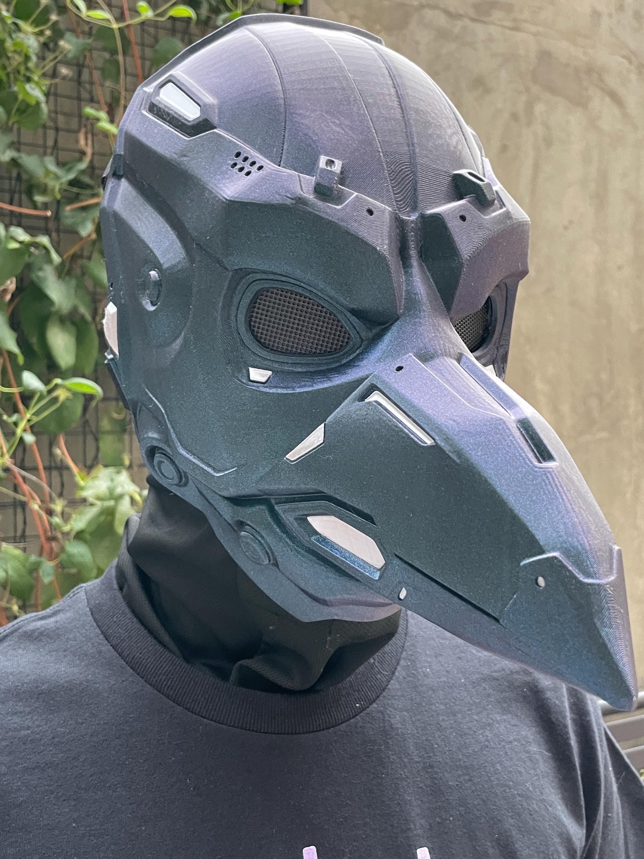 Cyber Crow Mask- Custom Colors and Lights, Futuristic Bird Mask, Cyber ...
