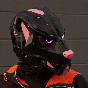 Cyber Bear Mask- Custom Colors and Lights, Evo Bear, LED Eyes, Moving ...