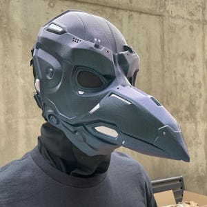 Cyber Crow Mask- Custom Colors and Lights, Futuristic Bird Mask, Cyber ...