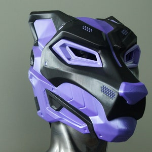 Cyber Wolf Mask Custom Colors and Lights, Futuristic Wolf Mask, Cyber ...