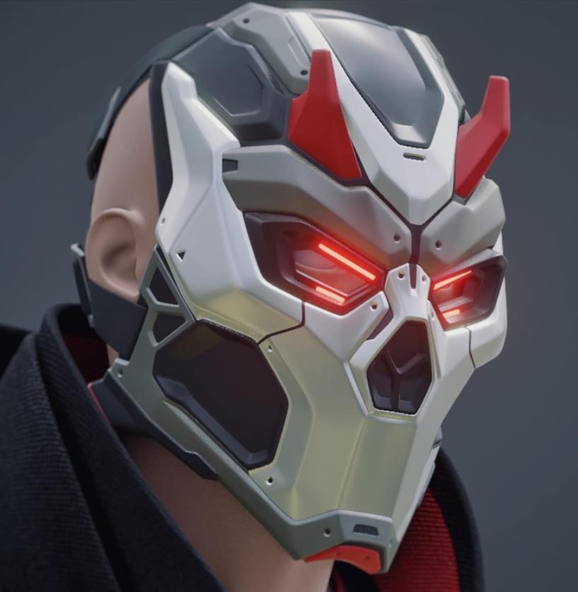 Tech Demon Cyber Mask- Custom Colors Mask, Cyberpunk Mask, Techy Mask, Glowing Mask, Cosplay ...