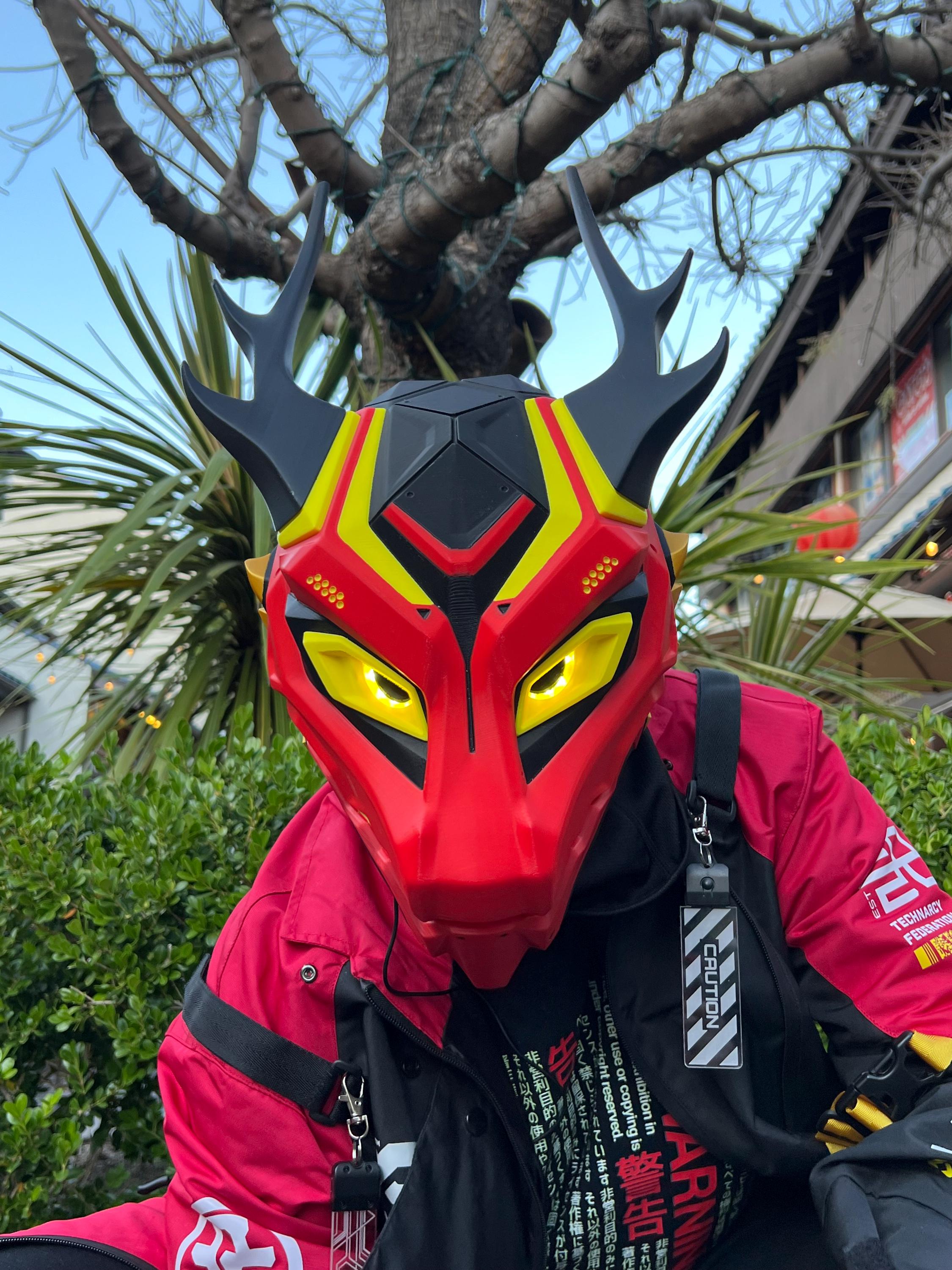 Cyber Dragon Cosplay Helmet- Custom Colors and Lights, Futuristic ...