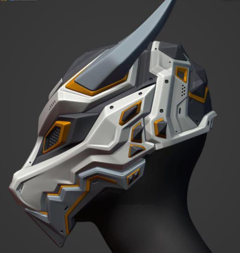Cyber Dragon Cosplay Helmet- Custom Colors and Lights, Futuristic ...