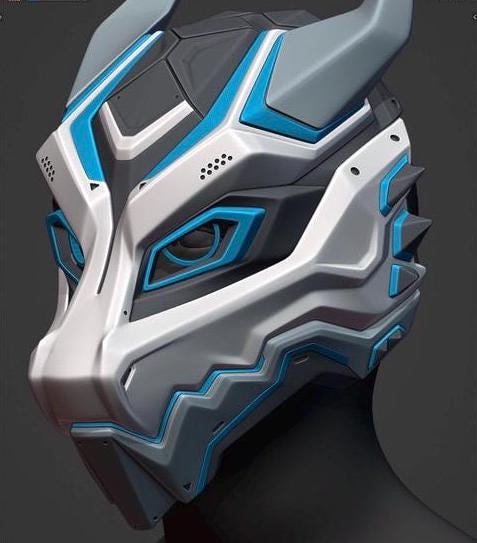 Cyber Dragon Cosplay Helmet- Custom Colors and Lights, Futuristic ...