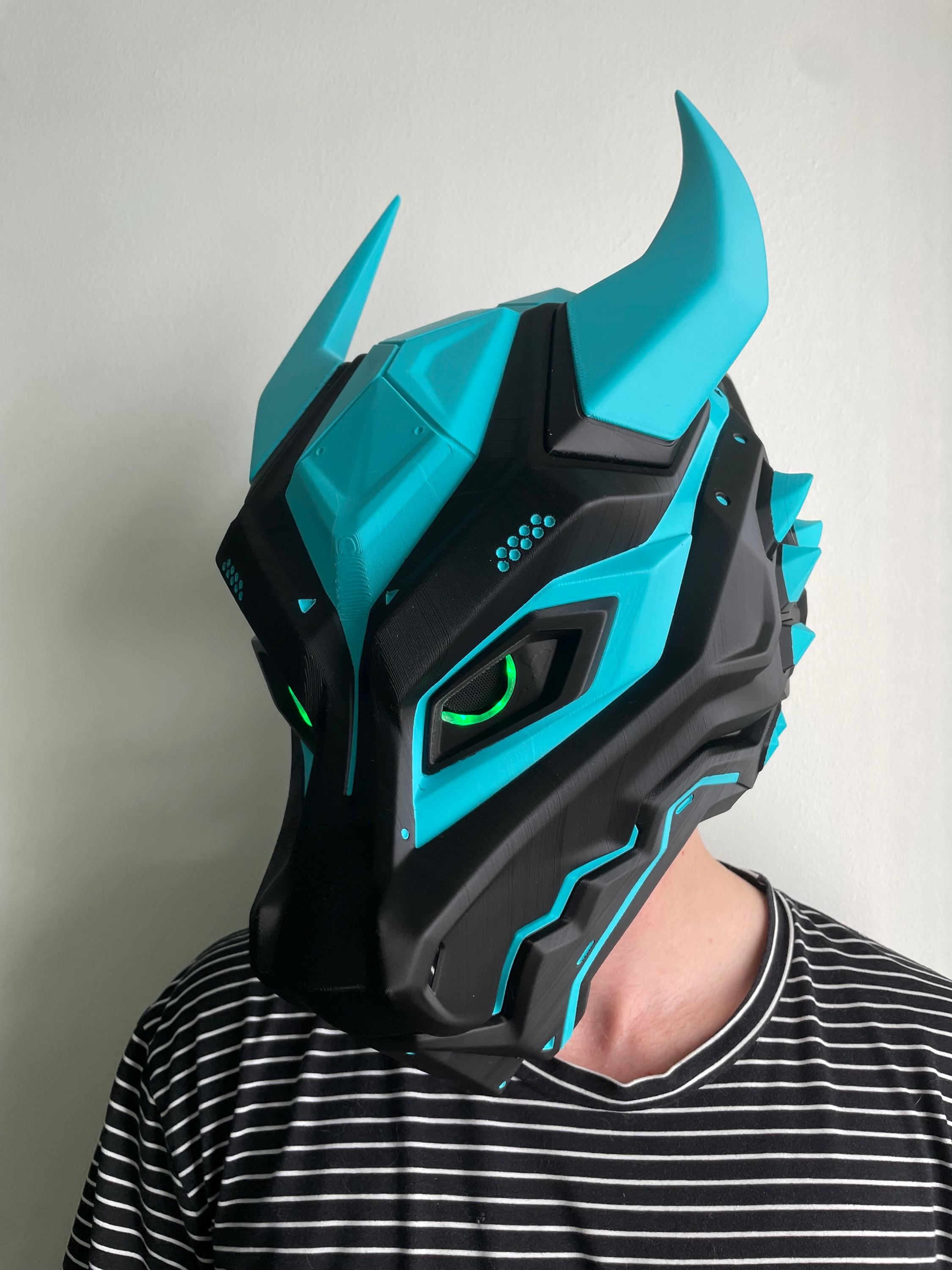 Cyber Dragon Cosplay Helmet- Custom Colors and Lights, Futuristic ...