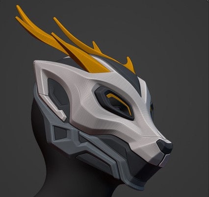 Cyber Deer Mask Custom Colors and Lights, Futuristic Mask, Cyber Punk ...