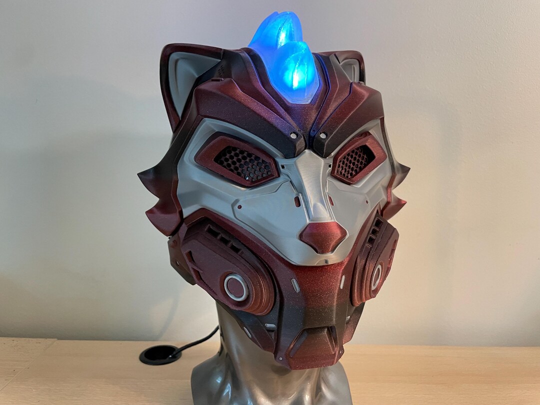 Cyber Raccoon Cosplay Mask- RGB Custom Colors and Lights, Futuristic ...